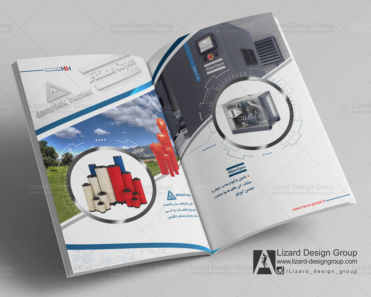 طراحی کاتالوگ شرکت مهندسی - گروه طراحی لیزارد